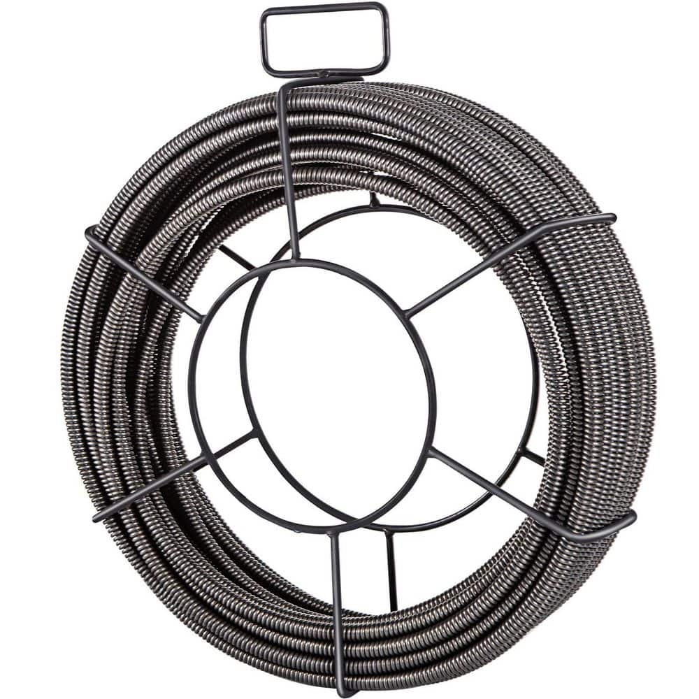 SKYSHALO Drain Cleaning Cable 50 ft. x 3/8 in. Solid Core Cable Sewer ...