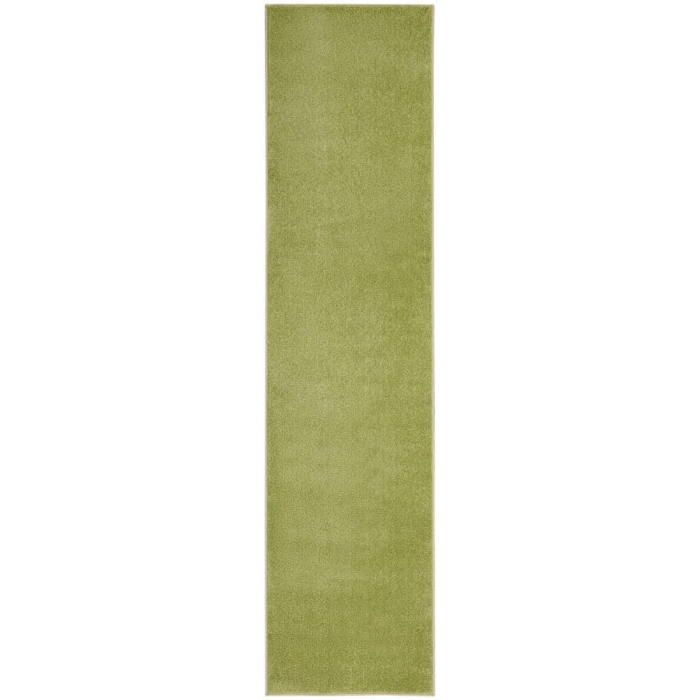 Nourison Essentials 2 ft. x 14 ft. Green Solid Contemporary Kitchen ...