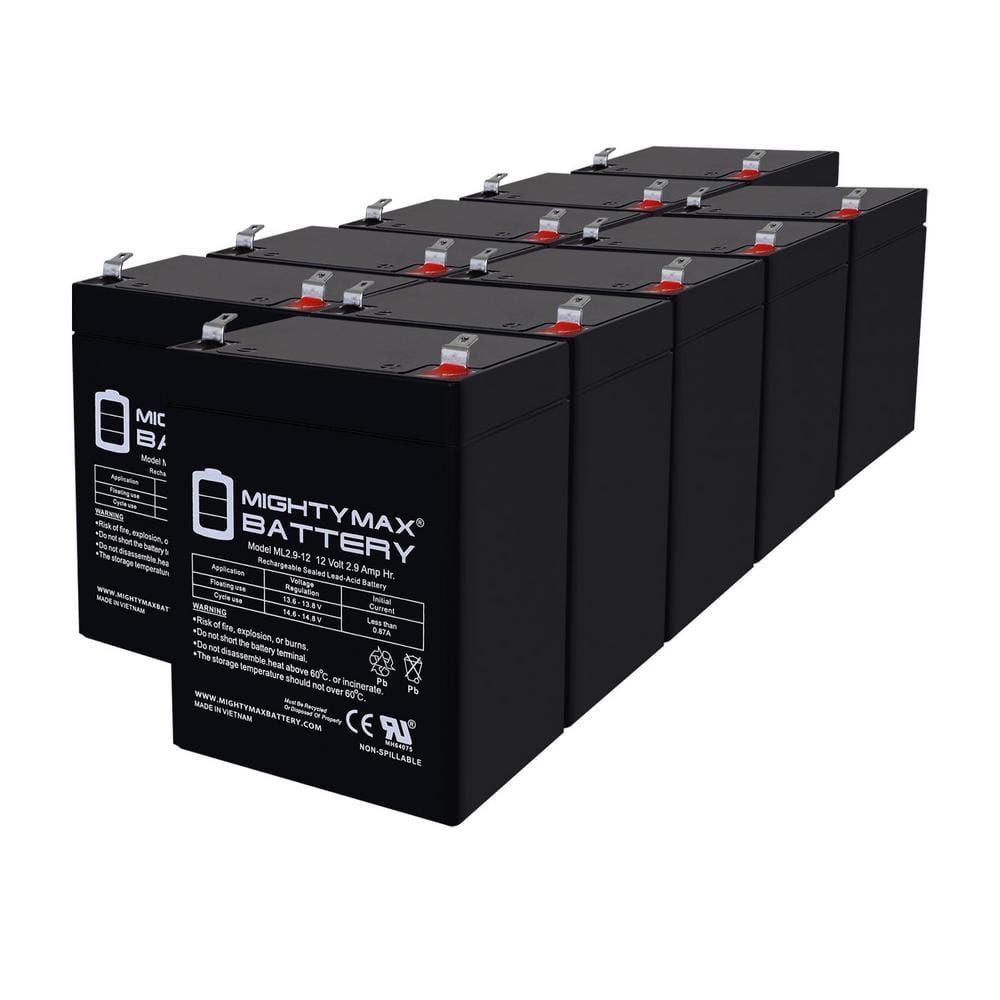 MIGHTY MAX BATTERY 12V 2. 9AH F1 SLA Replacement Battery Compatible ...