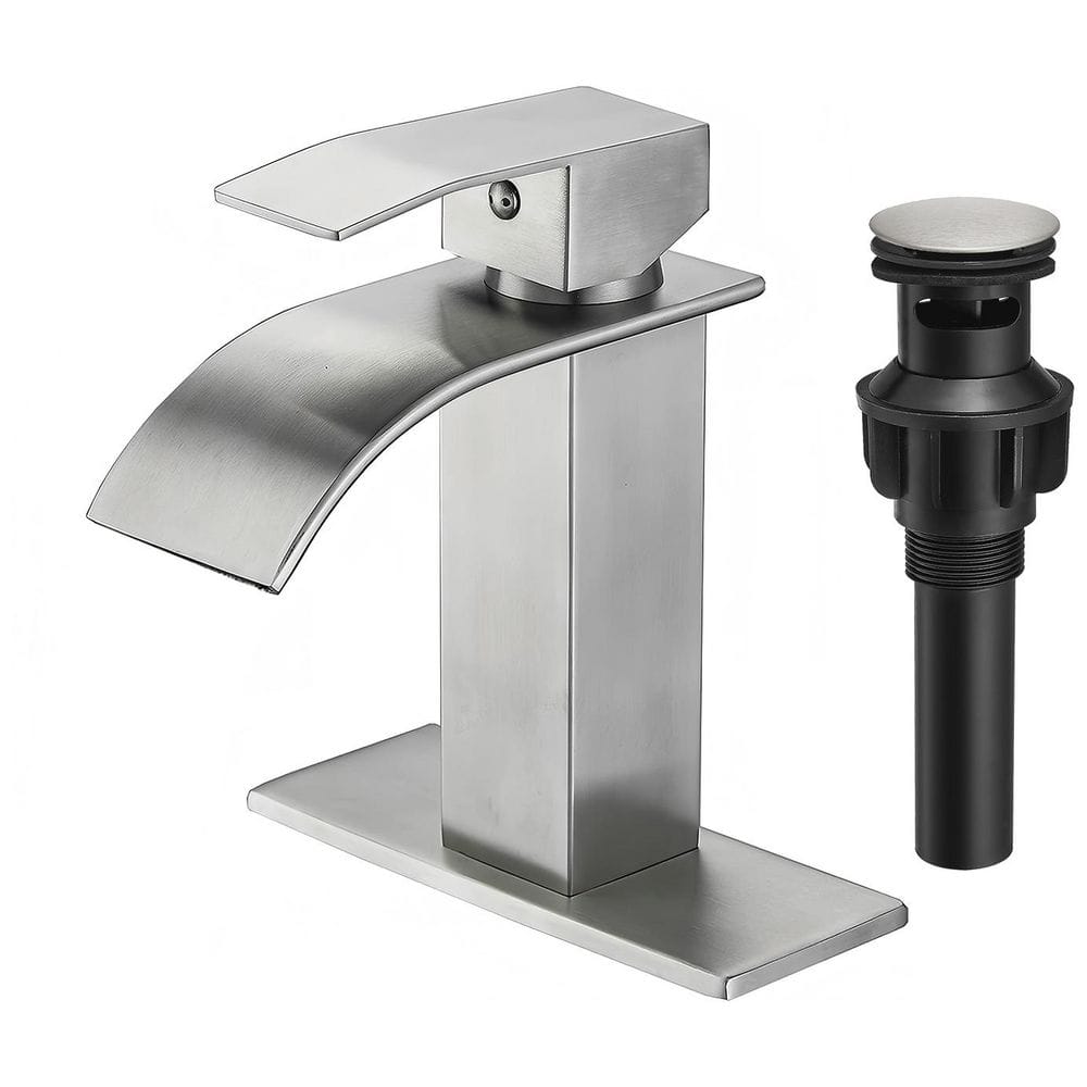 MTTCLE Single Handle Waterfall Spout Single Hole Bathroom Faucet with ...