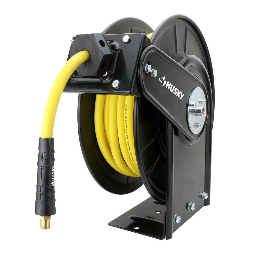 Husky Open Face Hose Reel with 3/8 in. x 50 ft. Hybrid Air Hose AHR ...
