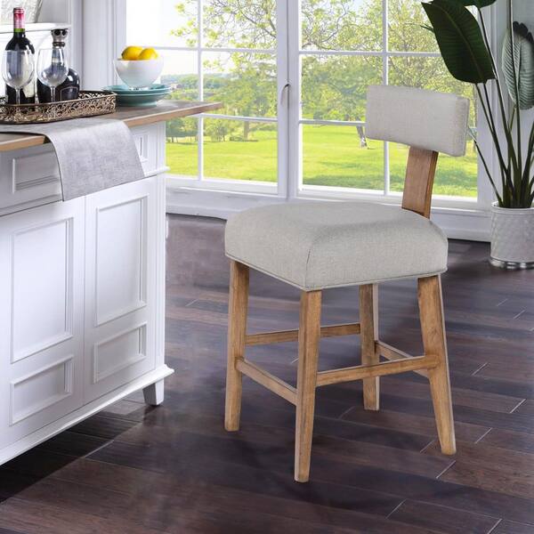 Boraam Thalia T-Back Wood Counter Stool-Rustic Natural Finish 91124 ...