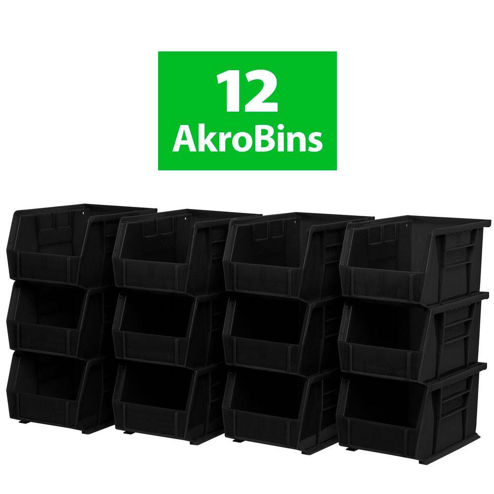 Akro-Mils 30237 Plastic Stackable Storage Bins, 9 in. x 6 in. x 5 in ...
