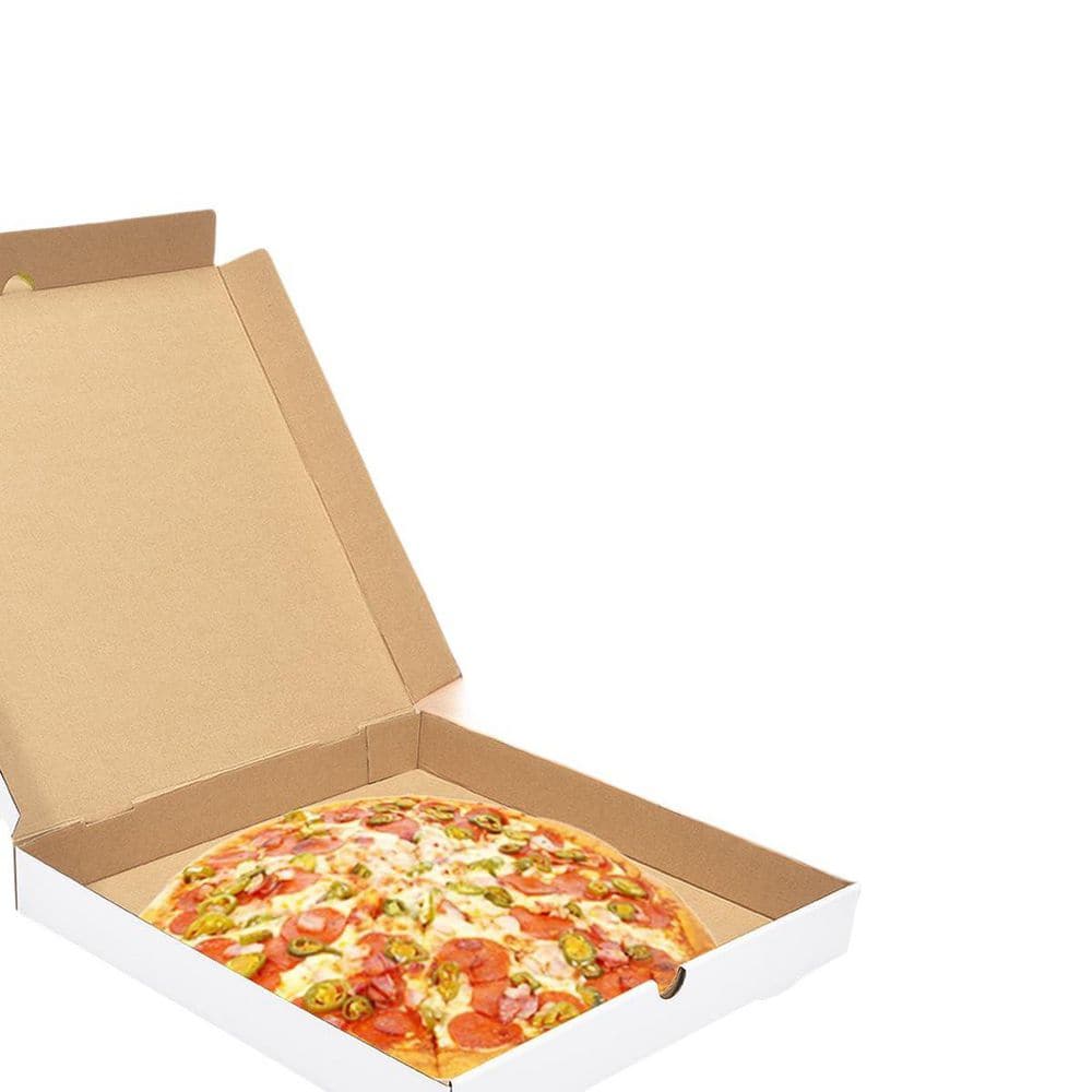 Wudkey 10-Pack 16 in. x 16 in. x 2 in. White Corrugated Cardboard Pizza ...