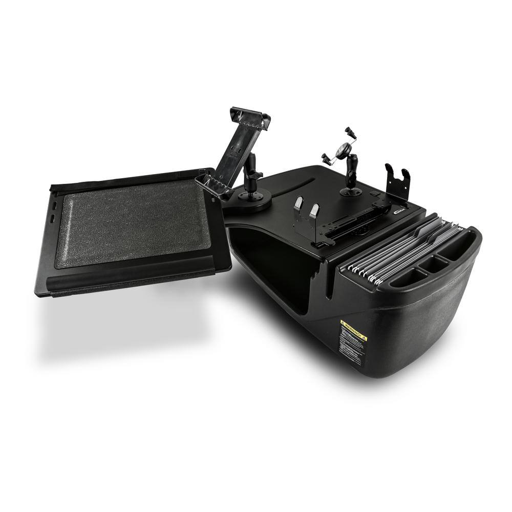 AutoExec Reach Desk Front Seat Black with Printer Stand, X-Grip Phone ...