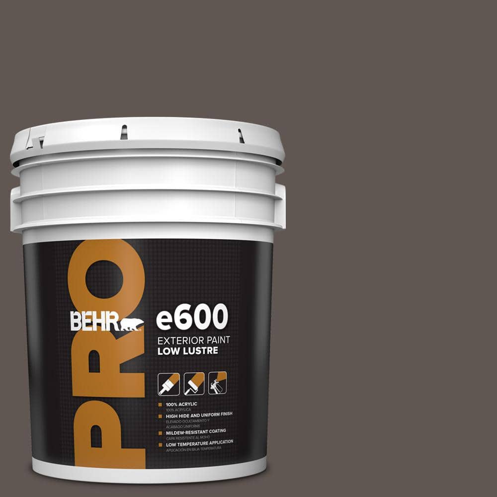 BEHR PRO 5 gal. #N140-7 Timber Brown Low Luster Exterior Paint PR62305 ...