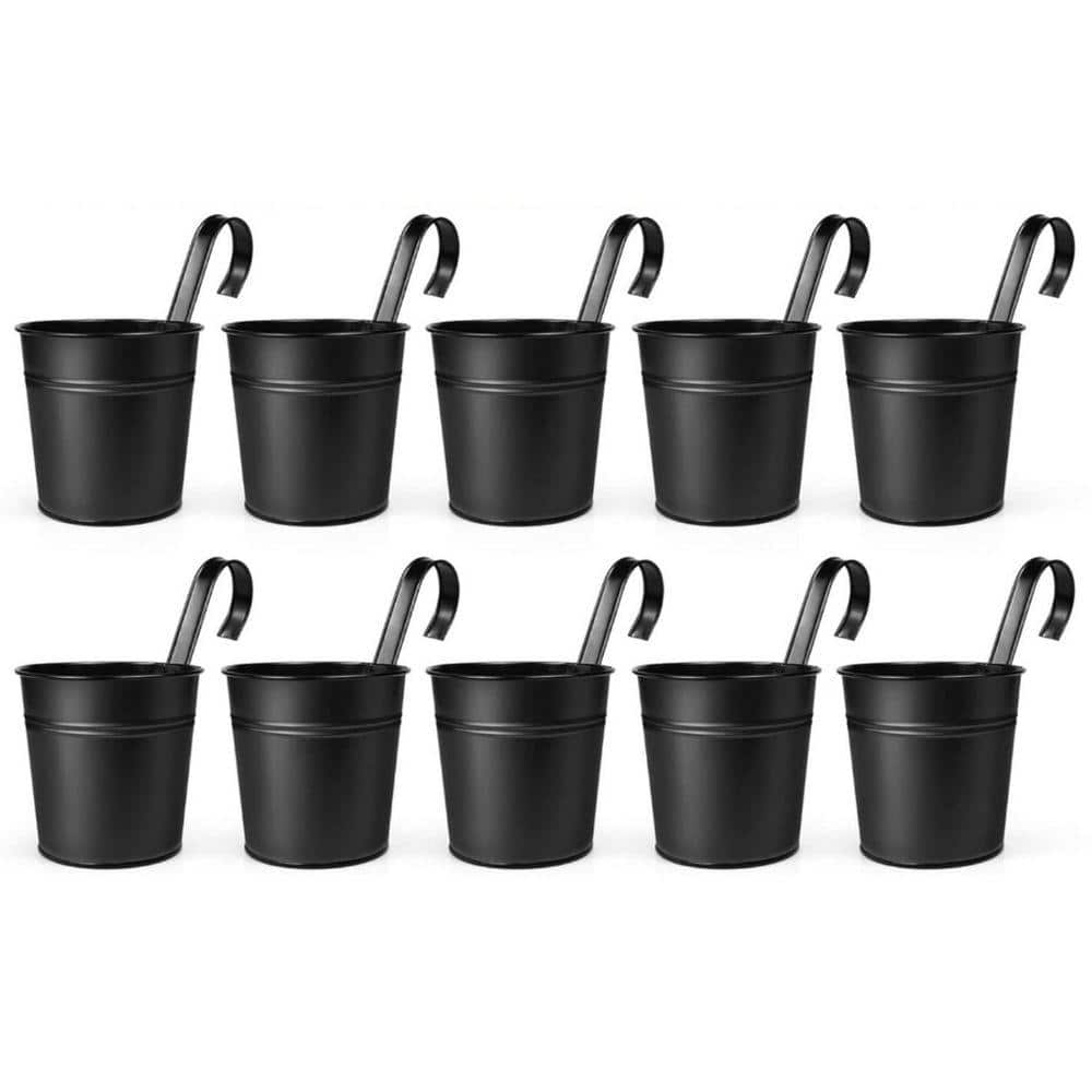 10pcs Hanging Flower Pots, Metal Iron Wall Planter Indoor/Outdoor with ...