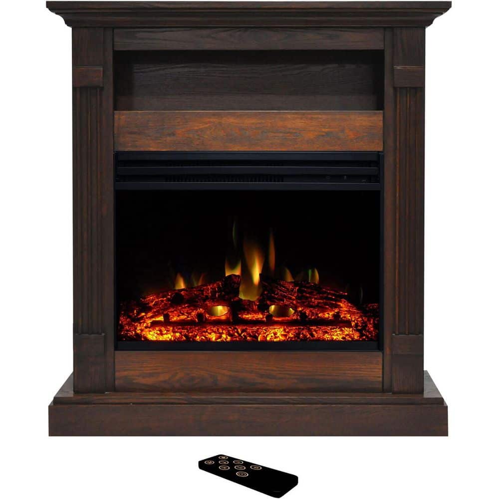 Cambridge Sienna 34 in. Freestanding Electric Fireplace with Storage ...