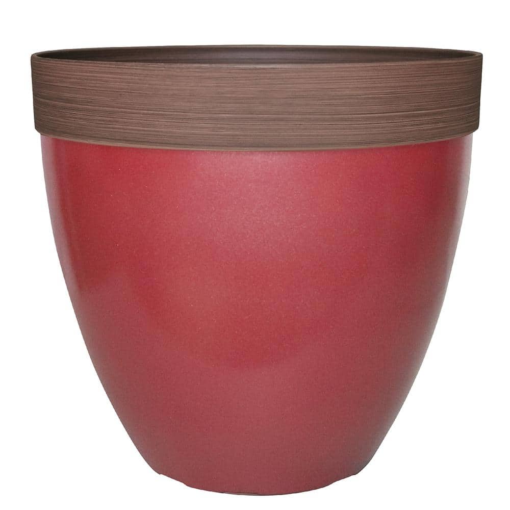 Southern Patio Hornsby Large 15 in. x 13.8 in. 31 Qt. Red High-Density ...