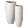 Emissary Distressed White Ceramic Round Planter (Set of 2) 12059DW/2 ...
