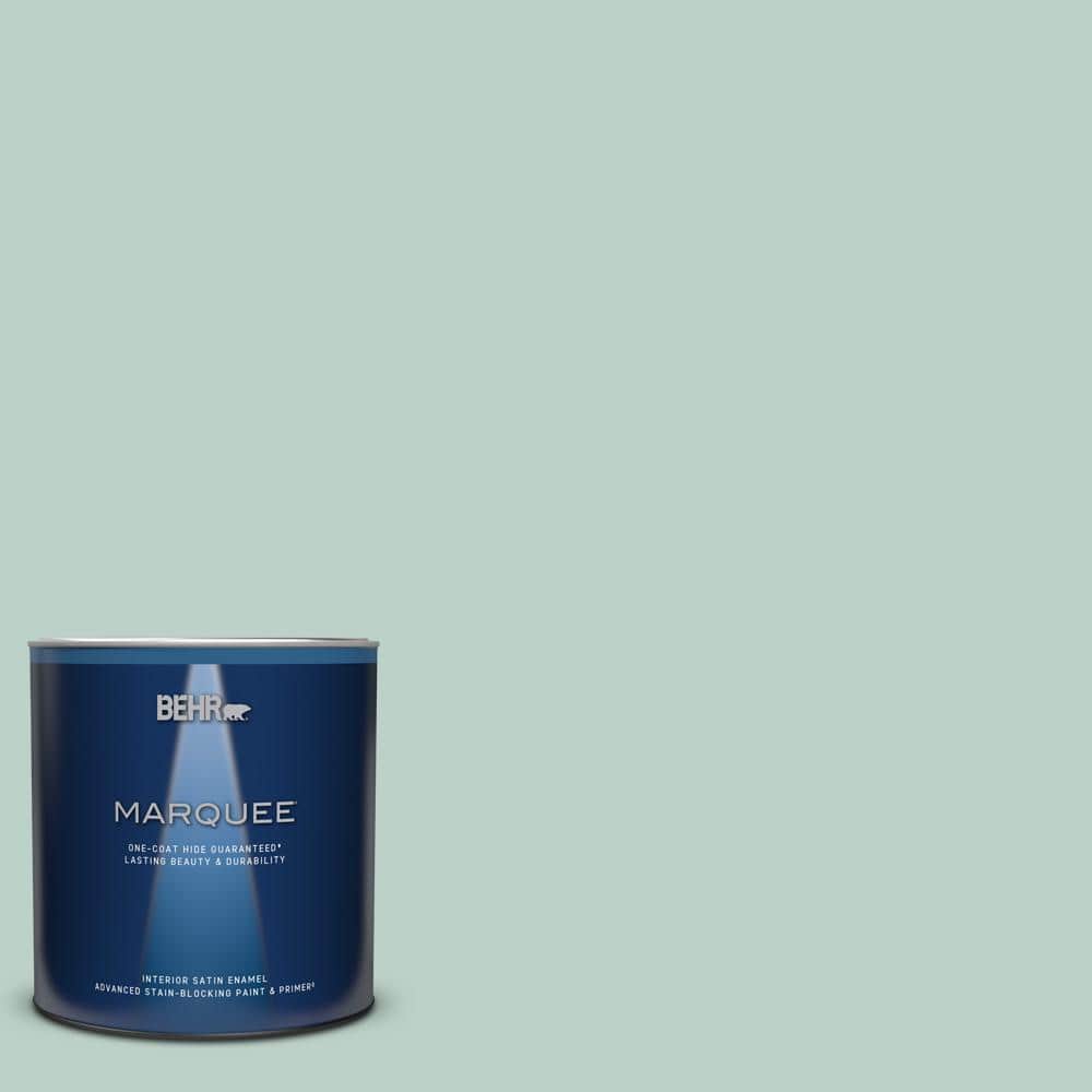 BEHR MARQUEE 1 qt. #S420-2 Moon Glass Satin Enamel Interior Paint ...