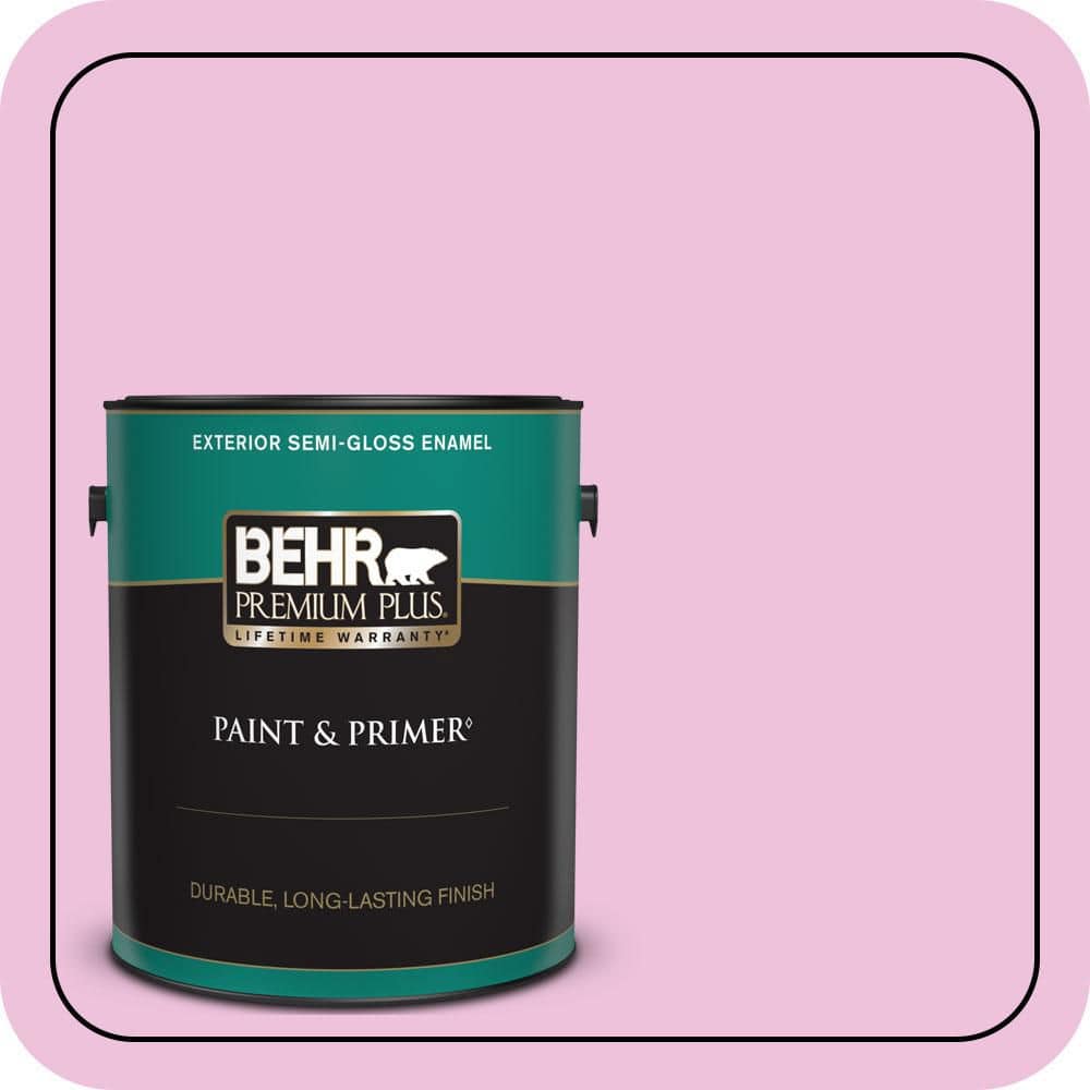 BEHR PREMIUM PLUS 1 gal. #P120-1 Starlet Pink Semi-Gloss Enamel ...