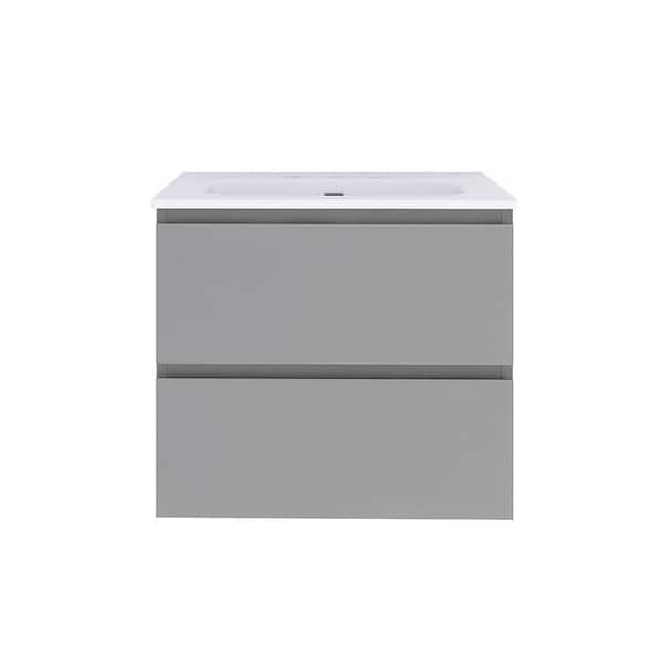 Reviews for Afhocomp 32 in. Floating Single Sink Gray Bath Vanity with ...