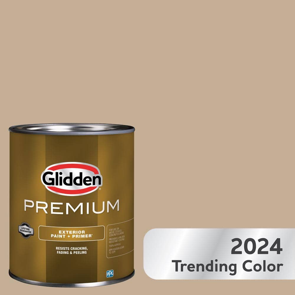 Glidden Premium 1 qt. Persuasion PPG1077-3 Flat Exterior Latex Paint ...