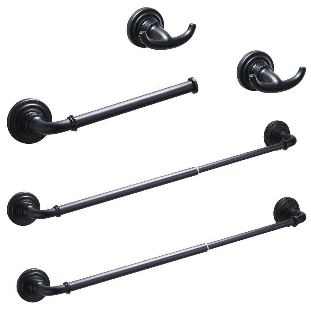 SANFANGIE FLG 5-Piece Bath Hardware Set with Mounting Hardware in Matte ...