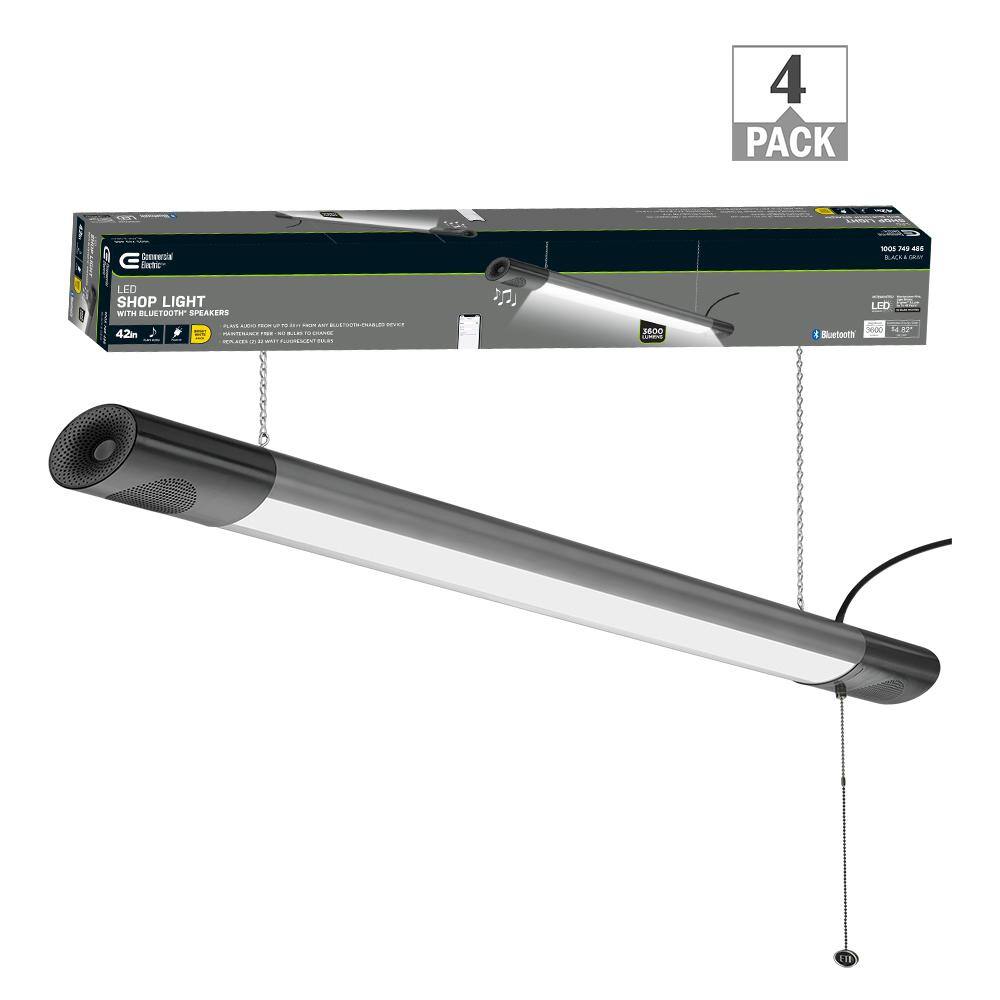 Commercial Electric 42 in. 64-Watt Equivalent Integrated LED Black ...