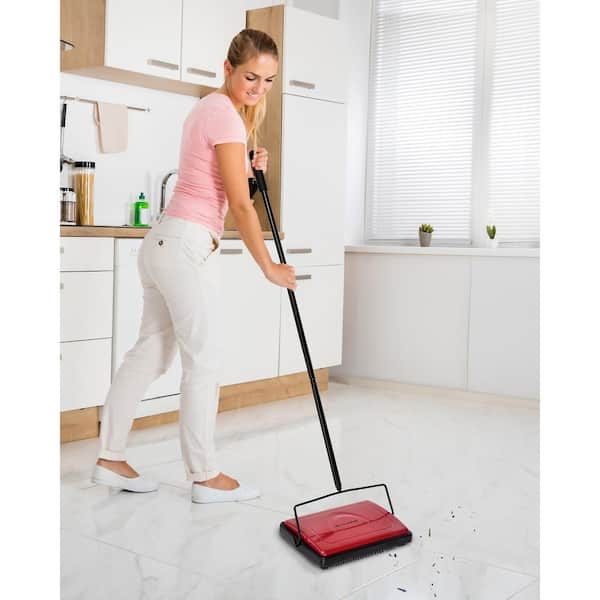 Hand Push Carpet Sweeper Carpet Sweeper Manual 3 Rolling Brushes Floor ...