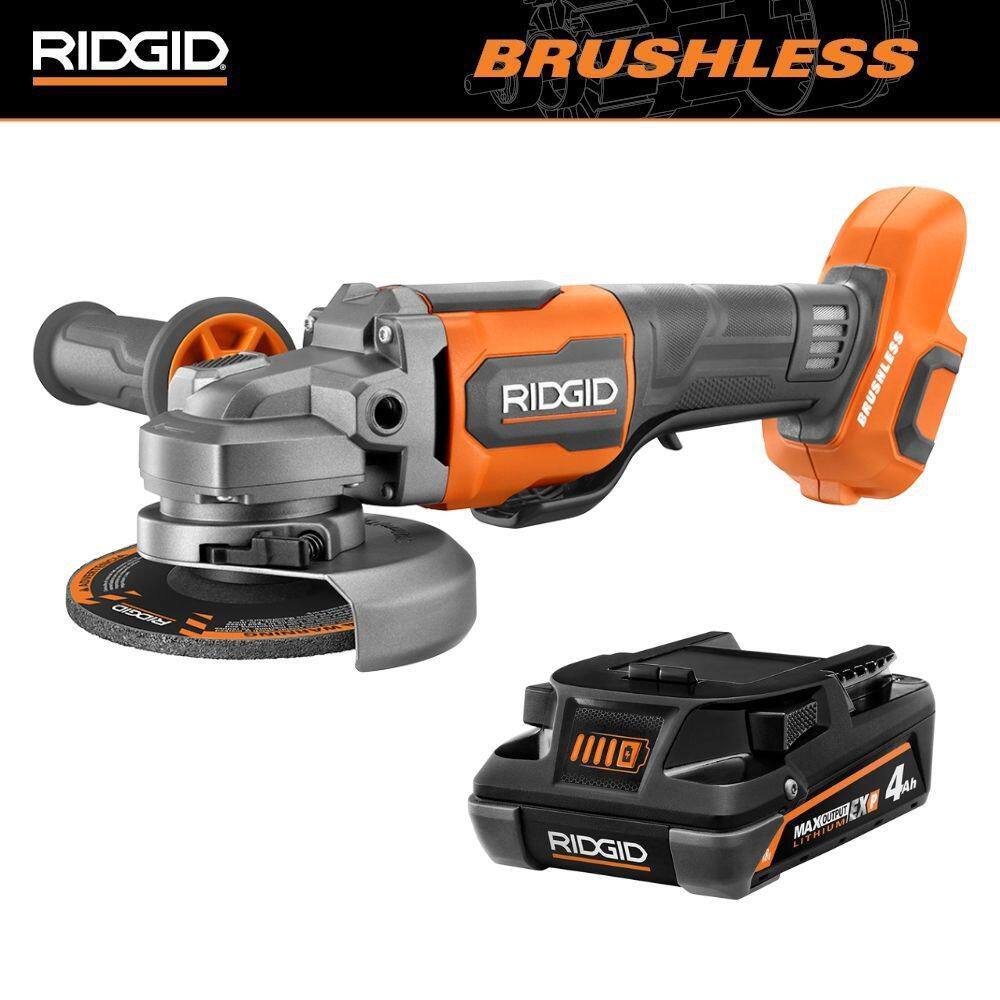 RIDGID 18V Brushless Cordless 4-1/2 in. Paddle Switch Angle Grinder ...