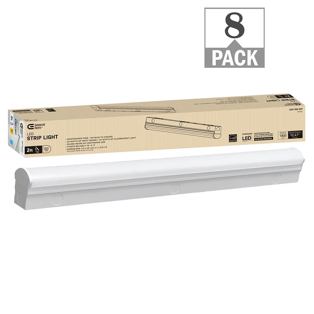 Commercial Electric 2 ft LED Garage Workshop Ceiling Strip Light ...
