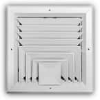 TruAire 12 in. x 12 in. Adjustable 1-Way Wall/Ceiling Register ...