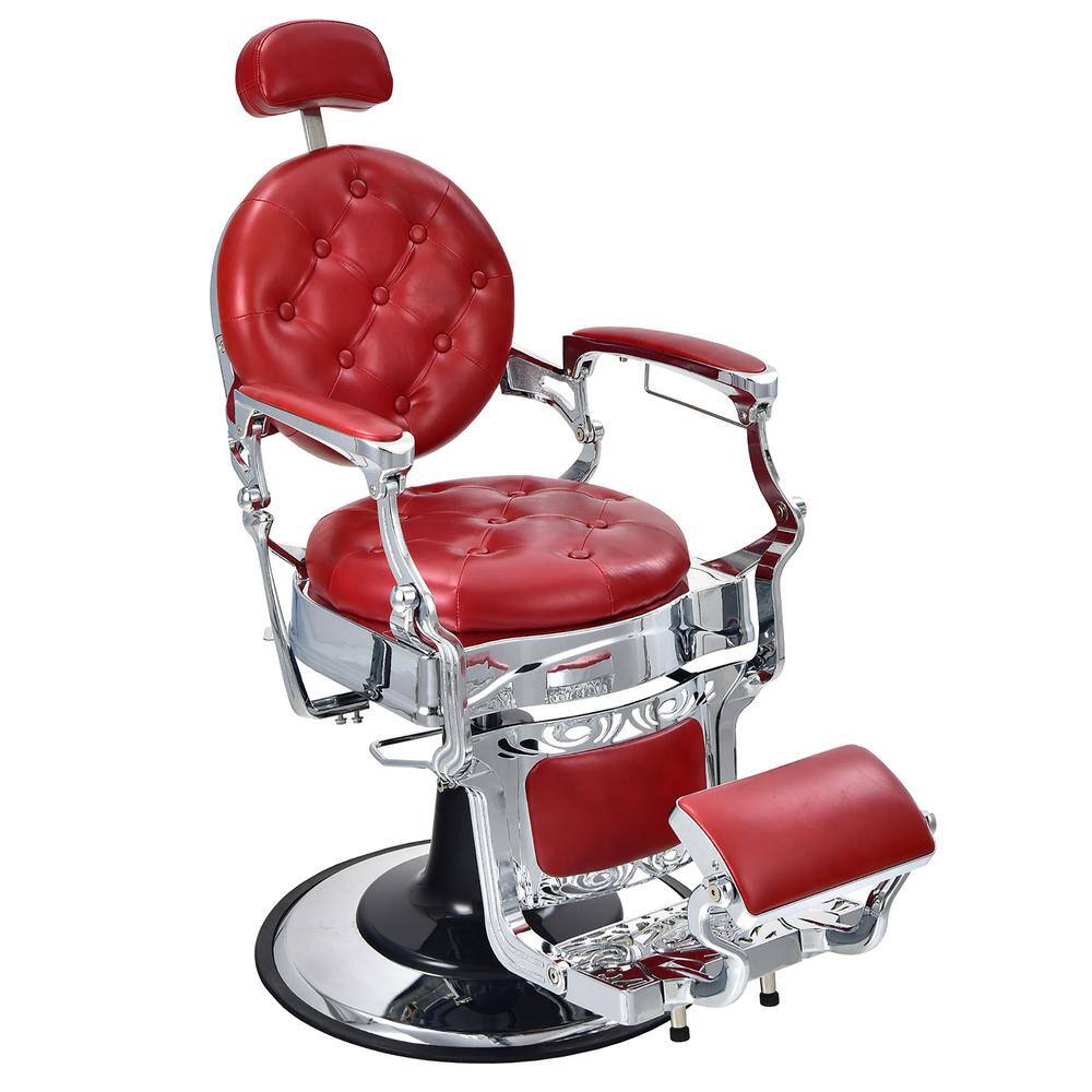 Costway Red Chair Salon Chair Hydraulic Recline Beauty Spa Styling ...