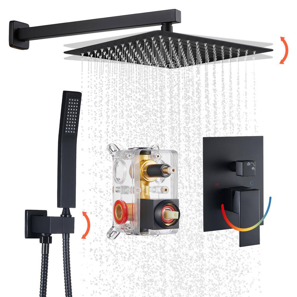 Heemli 10 in. Rain Single Handle 1-Spray Shower System Kit Handheld ...