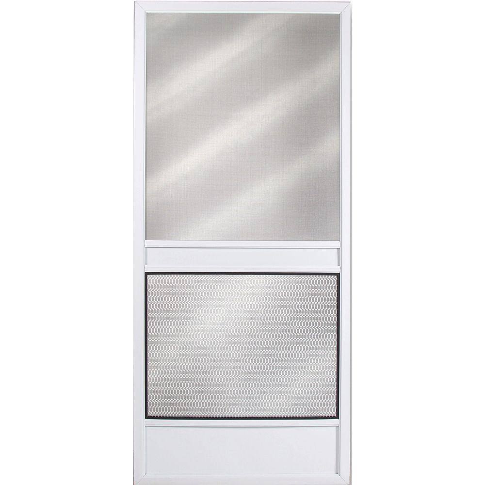 Columbia Mfg. 32 in. x 80 in. Steelbreeze Steel White Screen Door ...