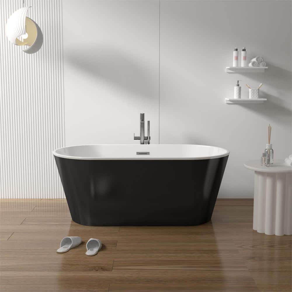 Abruzzo 59 in. x 31.1 in. Acrylic Freestanding Contemporary Soaking ...