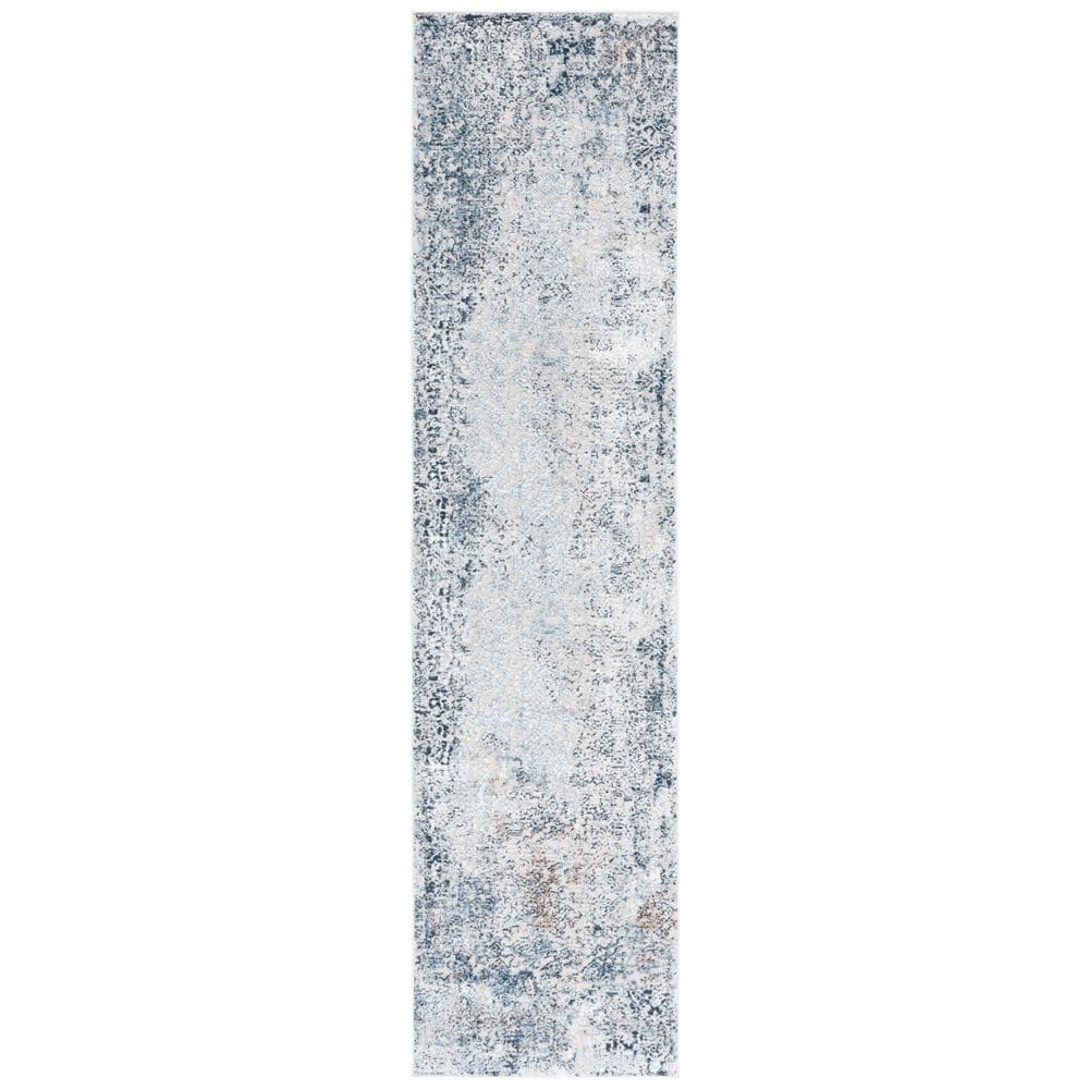 SAFAVIEH Parker 2 ft. x 8 ft. Blue/Taupe Distressed Gradient Runner Rug ...