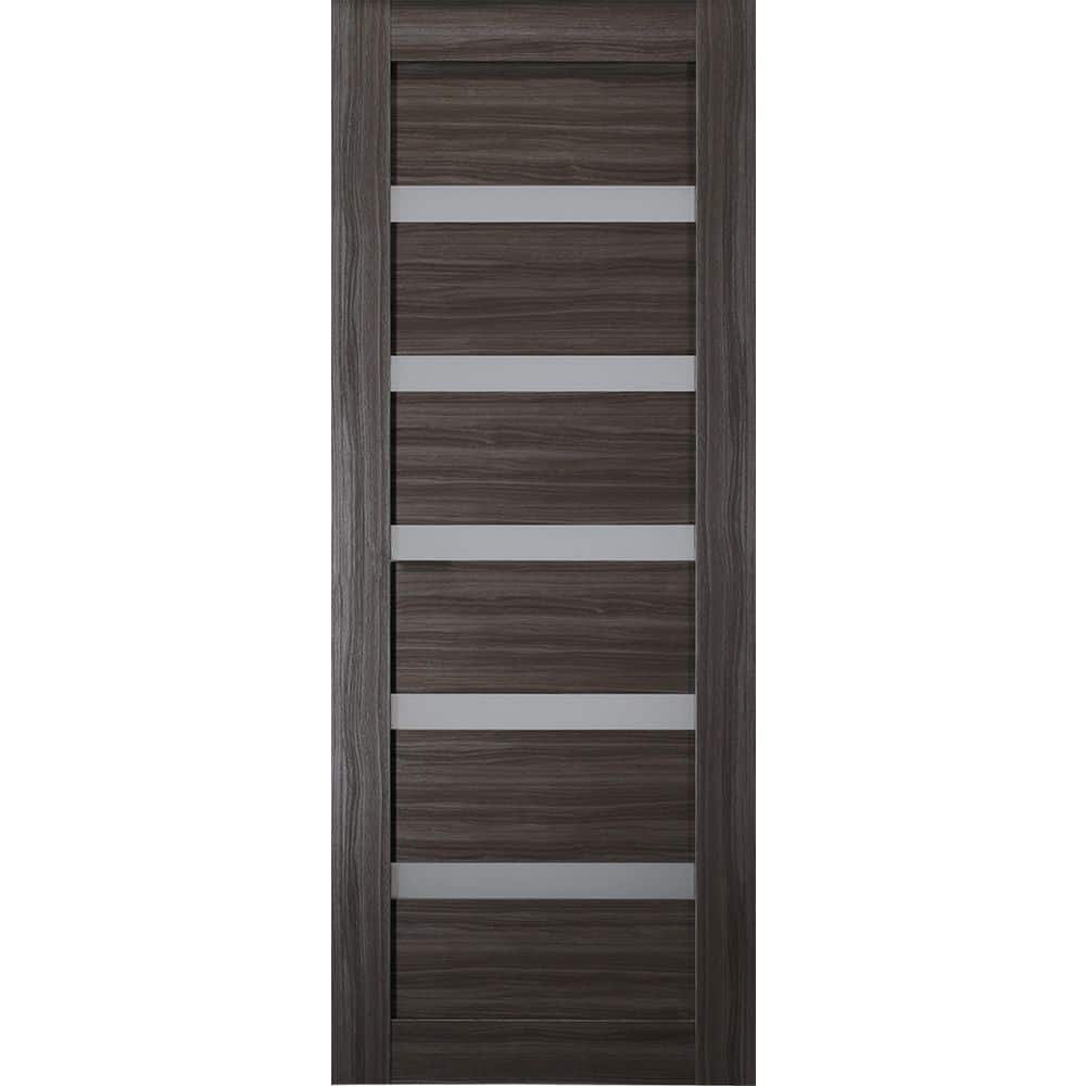 Belldinni Leora 36 in. W x 80 in. No Bore 5-Lite Solid Core Frosted ...