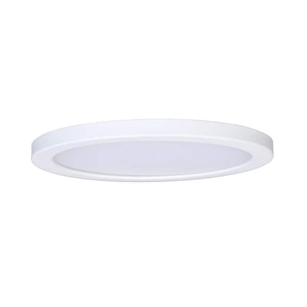 AMAX LIGHTING Cylinossis 4 in. 1-Light White Integrated LED Flush Mount ...