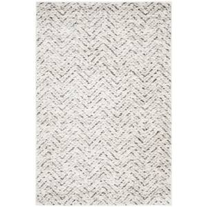 SAFAVIEH Adirondack Ivory/Charcoal 8 ft. x 10 ft. Chevron Area Rug ...