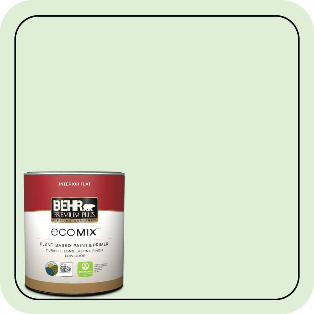 BEHR PREMIUM PLUS 1 qt. #440C-2 Cucumber Crush Flat EcoMix Plant-Based ...