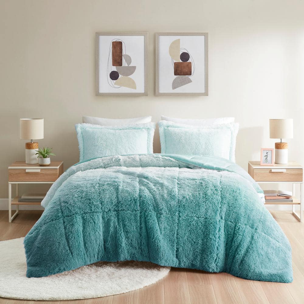 Intelligent Design Ella Aqua Microfiber Full/Queen Comforter Set ID10 ...