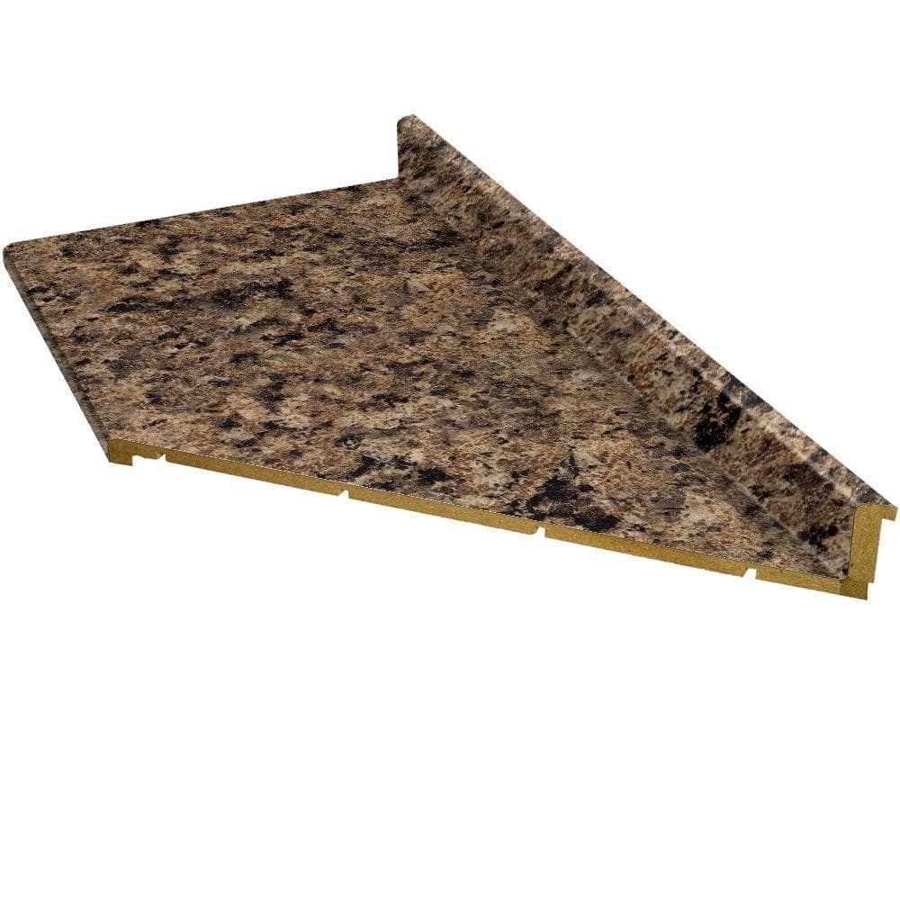 Hampton Bay 10 ft. Laminate Countertop with Right Miter in Milano Brown ...