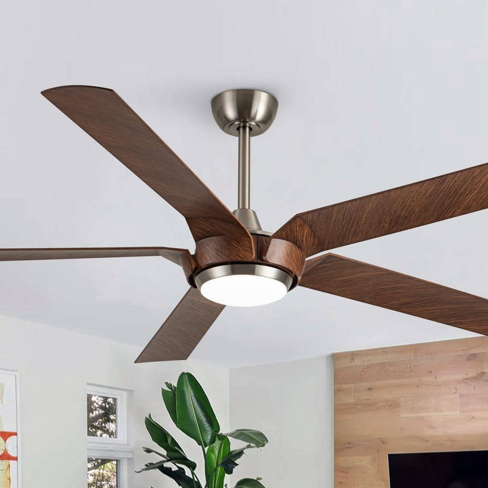 matrix decor 65 in. Indoor Satin Nickel DC Motor Dimmable Ceiling Fan ...