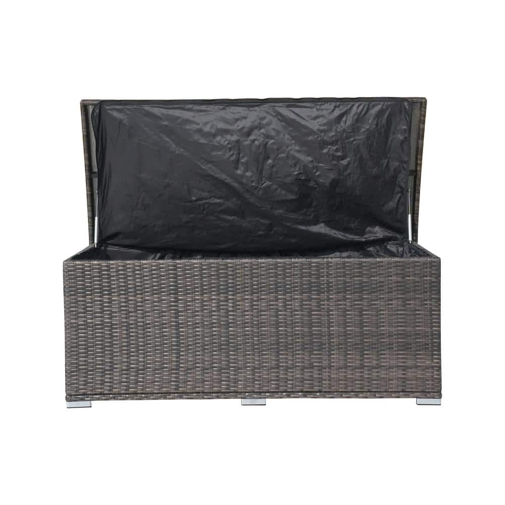 moda furnishings 150 Gal. Brown Iron Wicker Deck Box MO-3256M-BR - The ...