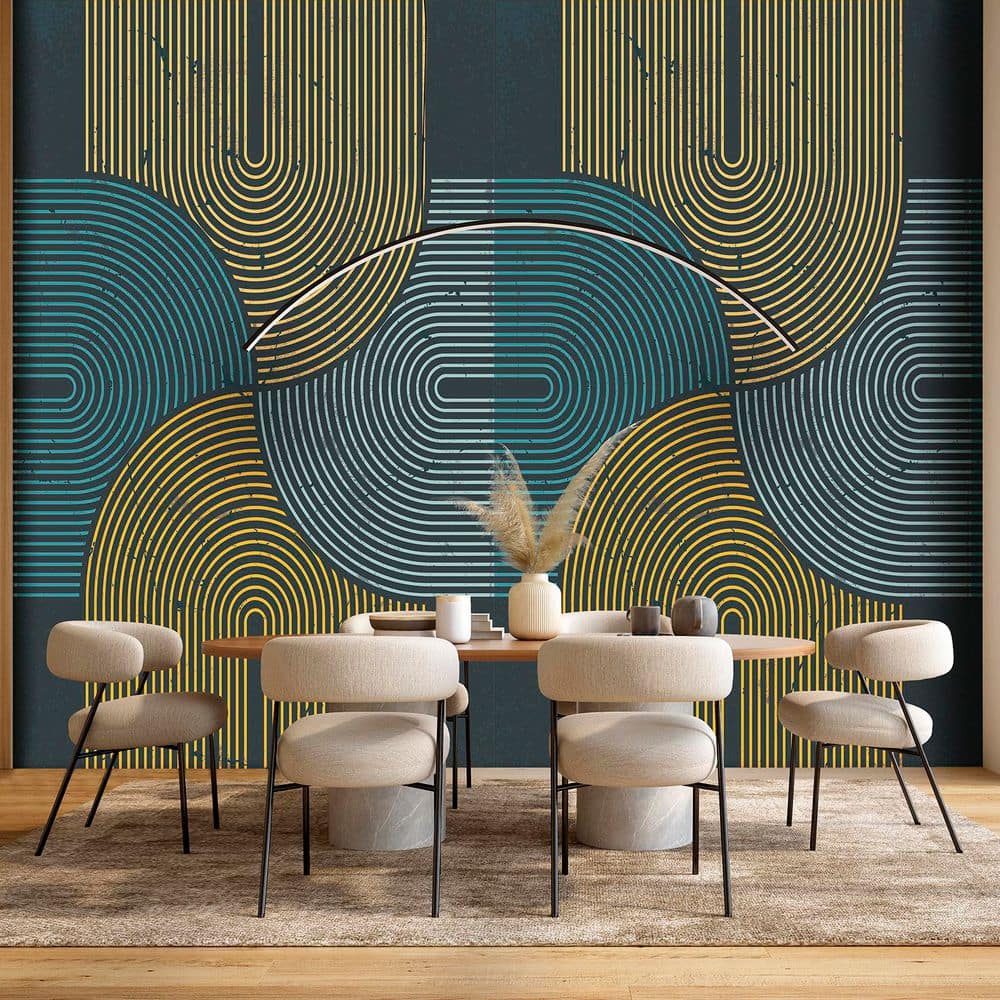 Veer Decor Mod Curves Navy Wall Mural 8253-AA1 - The Home Depot