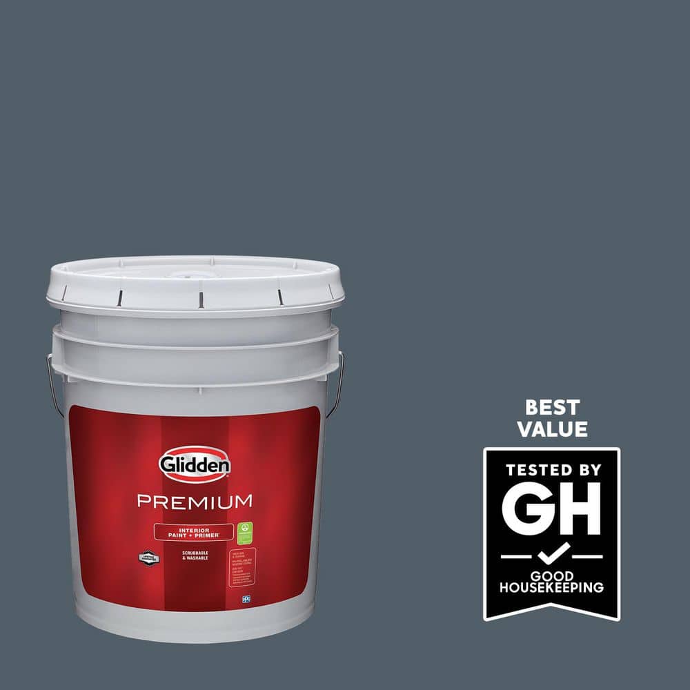 Glidden Premium 5 gal. PPG1040-7 Goblin Satin Interior Latex Paint ...