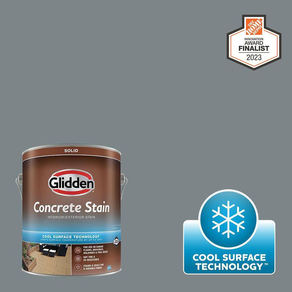Glidden 1 gal. PPG1039-5 Garrison Gray Solid Interior/Exterior Concrete ...