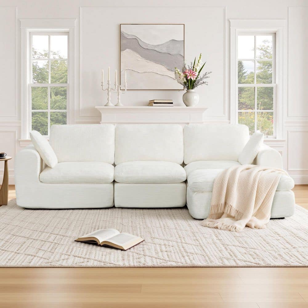 Spruce & Spring Colby 108.27 in. Square Arm 2-piece Fabric Sectional ...