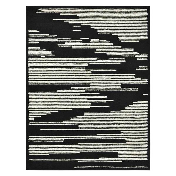 Amer Rugs Chicago 5 ft. X 8 ft. Ebony Geometric Area Rug CHI60508 - The ...