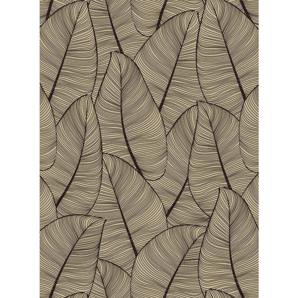 CASA MIA Modern Metallic Leaf Gold and Black Vinyl Peel and Stick ...