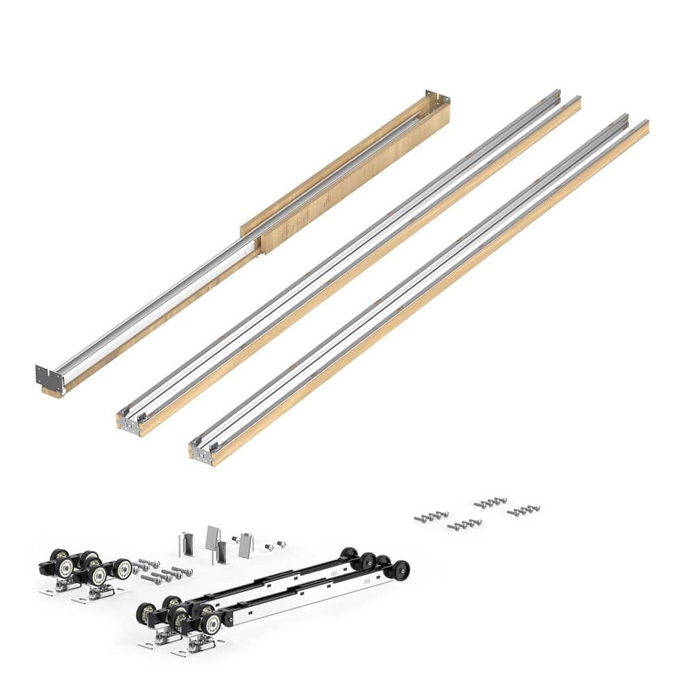 SKYSHALO Pocket Door Frame Kit for 48-72 in. x 80 in. Door, Soft Close ...