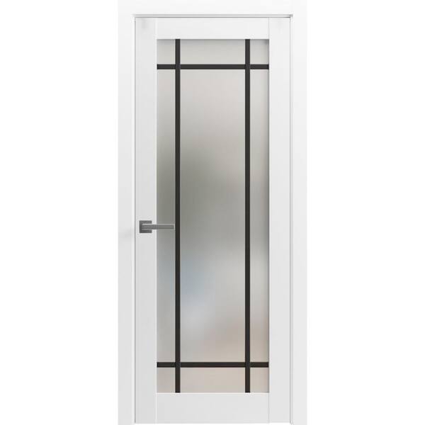 Sartodoors 30 in. x 96 in. 1 Panel White Finished Solid Wood Sliding ...