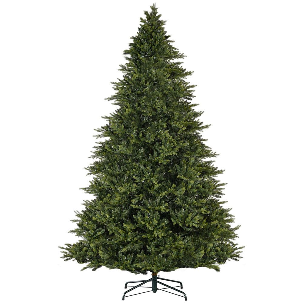 HOMCOM 12 ft. Artificial Unlit Christmas Tree with 8410 Tips, Foldable ...