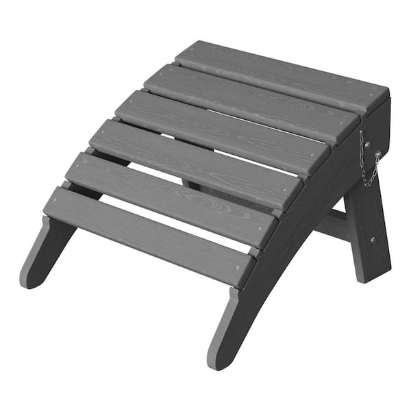 Meiyiu Plastic Outdoor Folding Ottoman for Adirondack Chair in Gray PPG ...