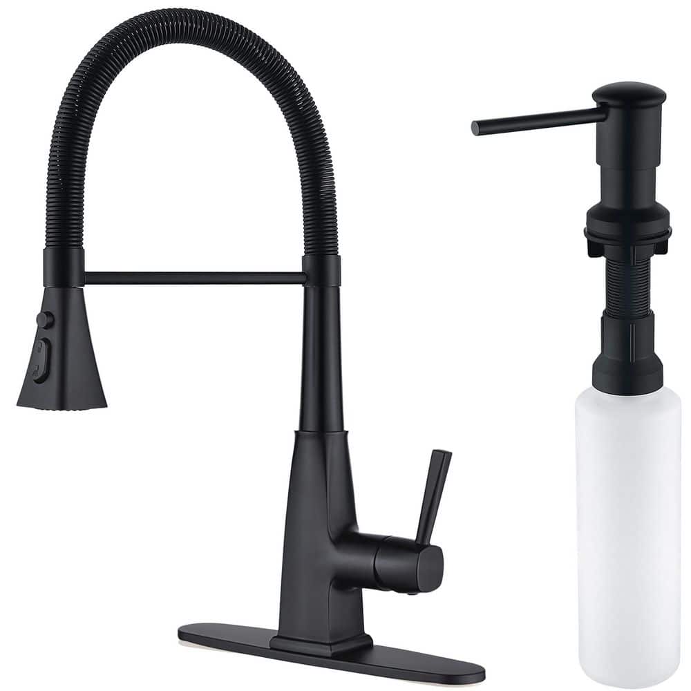 ruiling Single Handle Pull Down Sprayer Kitchen Faucet with Soap ...