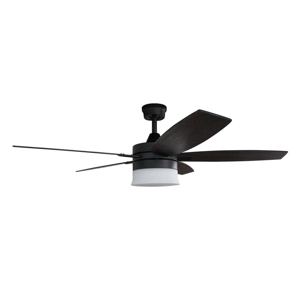 BLUE MOUNTAIN FANS Ghost 52 in. Matte Black LED Ceiling Fan with ...