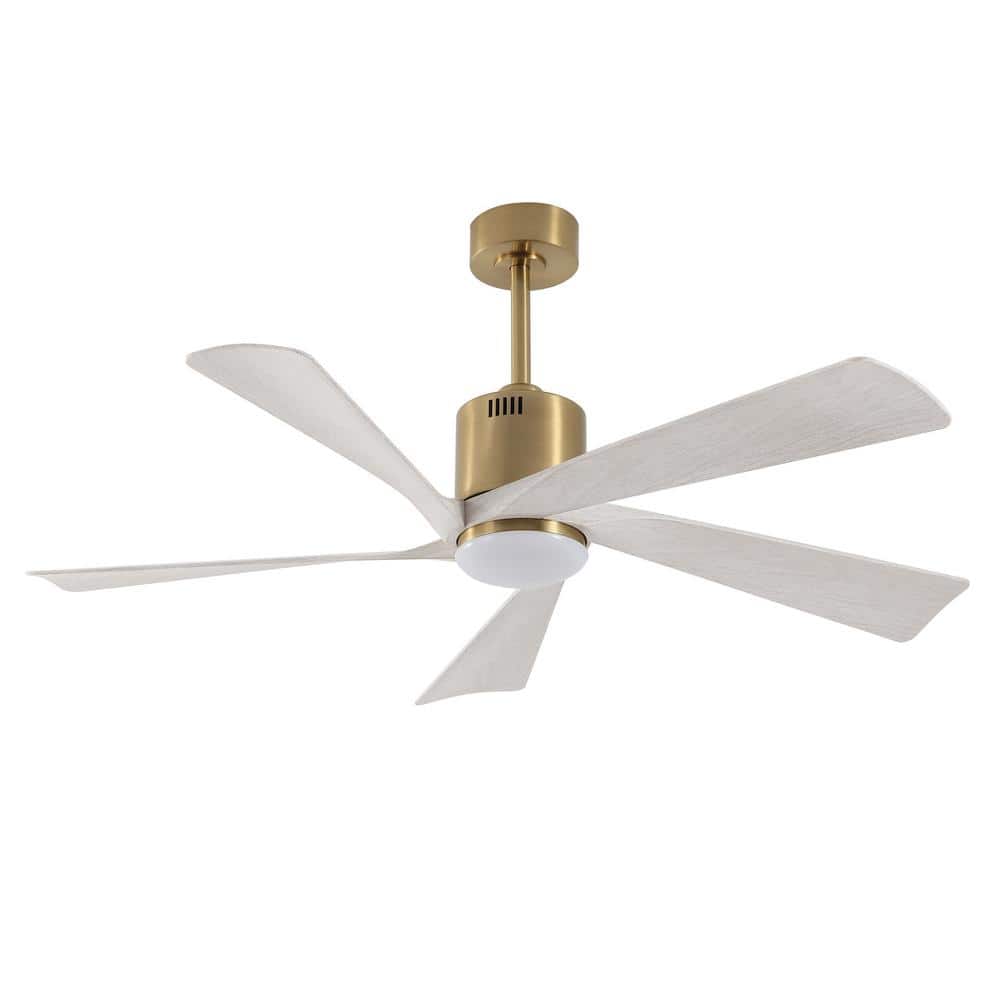 MLiAN 52 in. 5-Blade Indoor Gold Ceiling Fan with LED Light and Remote ...